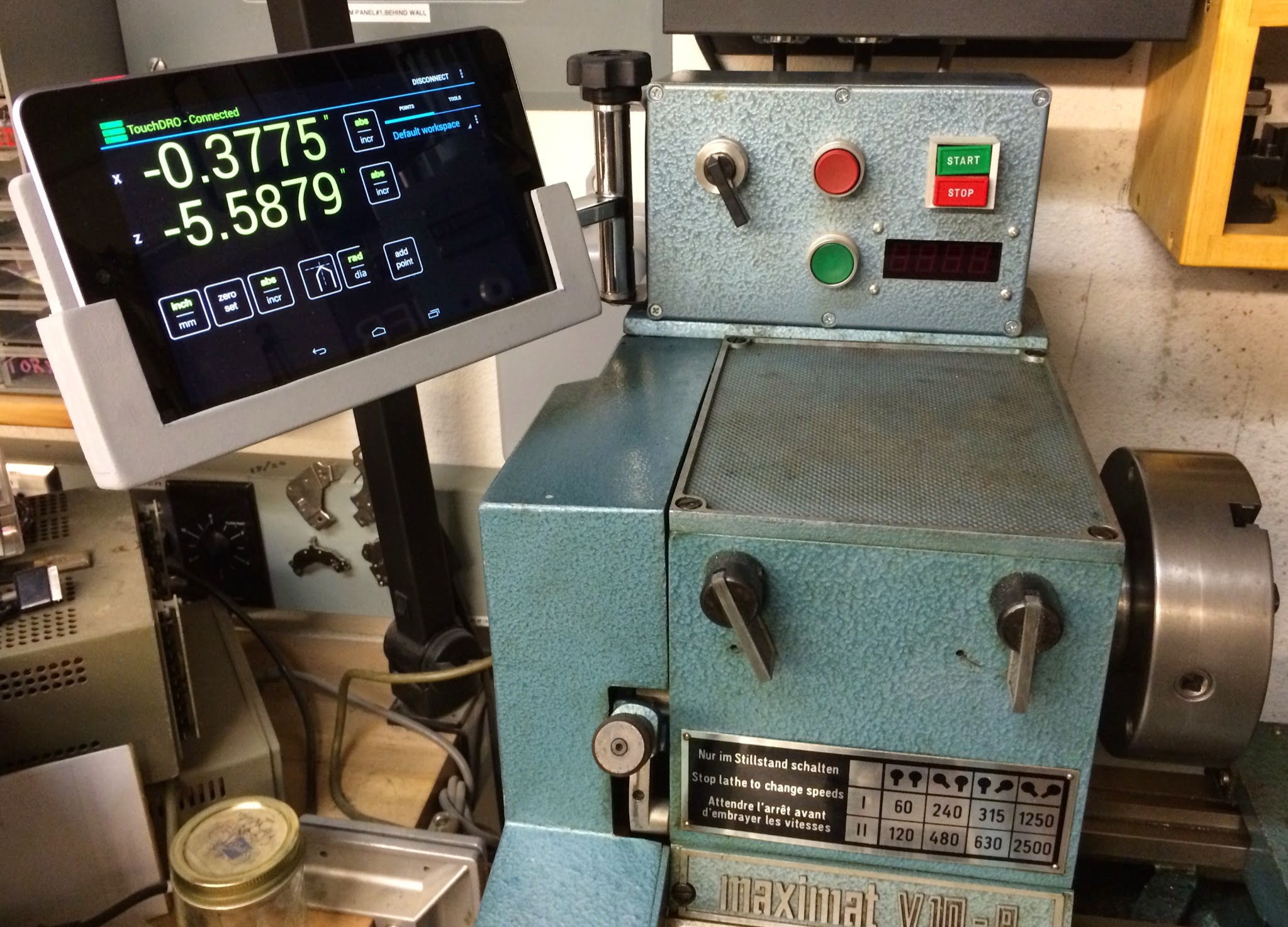 TouchDRO Machine Position Digital Readout for Emco Maximat V10P Lathe | lensprojects